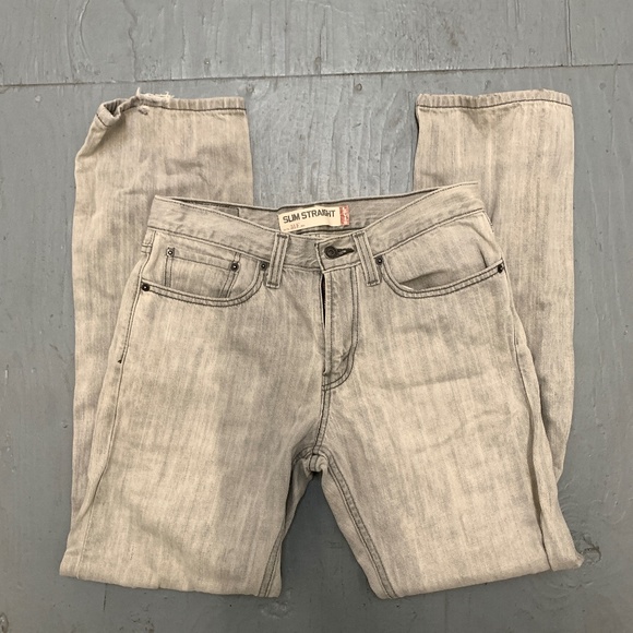 Levi's | Jeans | Levis Mens 54 Slim 31x32 Jeans Grey Denim Distressed ...